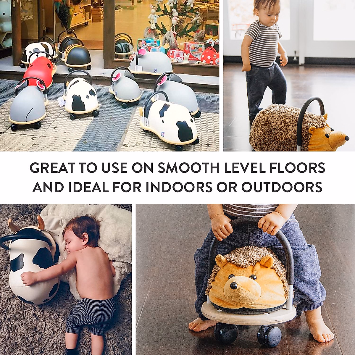 Prince Lionheart Wheely Ride-On Toy for Kids, Multi-Directional Casters, Helps Promote Gross Motor Skills and Balance, Pig, Small