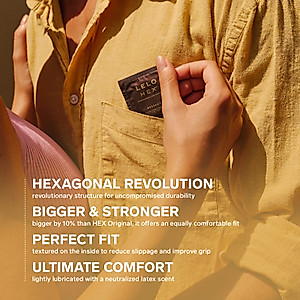 LELO HEX Respect XL, Extra Large Condoms with Increased Strength, Lubricated XL Condoms Large for Men, 2.28-Inch/58mm Diameter (3 pack)