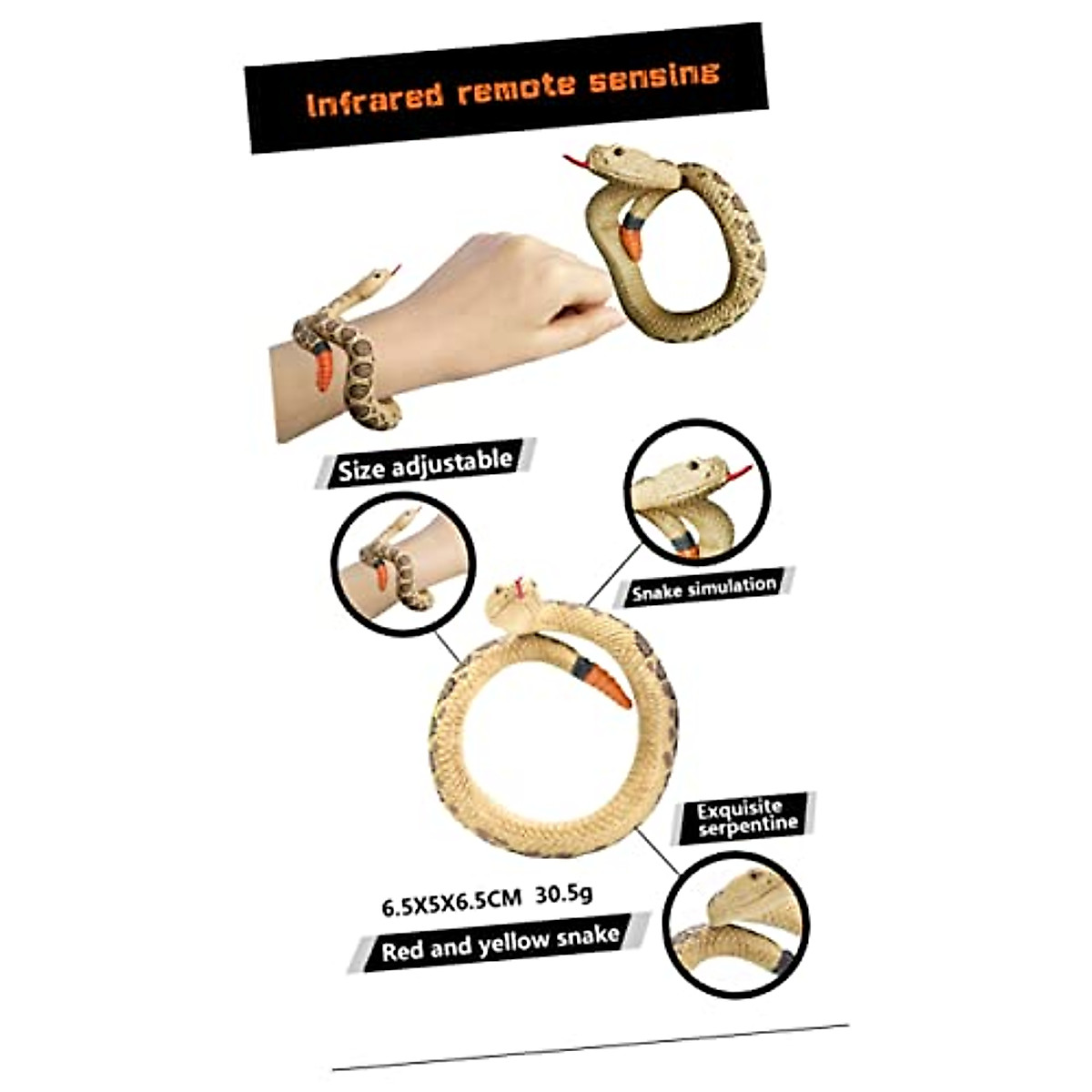 Toyvian Eco Friendly Toys Realistic Fake Snake Halloween Snake Toy Simulation Snake Bracelet Halloween Toys Scary Prank Toy for Women Halloween Party Snake Toy Model