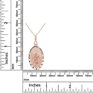 AFFY Saint Christopher Protect Us Religious Pendant Necklace in 14k Gold Over Sterling Silver