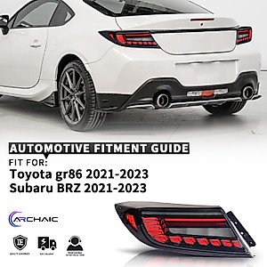 LONGDING LED Tail Lights Assembly Compatible with 2021 2022 2023 2024 Toyota GR86 / Subaru BRZ 2nd Gen ZN8/ ZD8 w/Start Up Animation & Sequential Turn Signals Rear Lamps Replacement