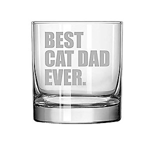 MIP Brand Rocks Whiskey Old Fashioned Glass Best Cat Dad Ever