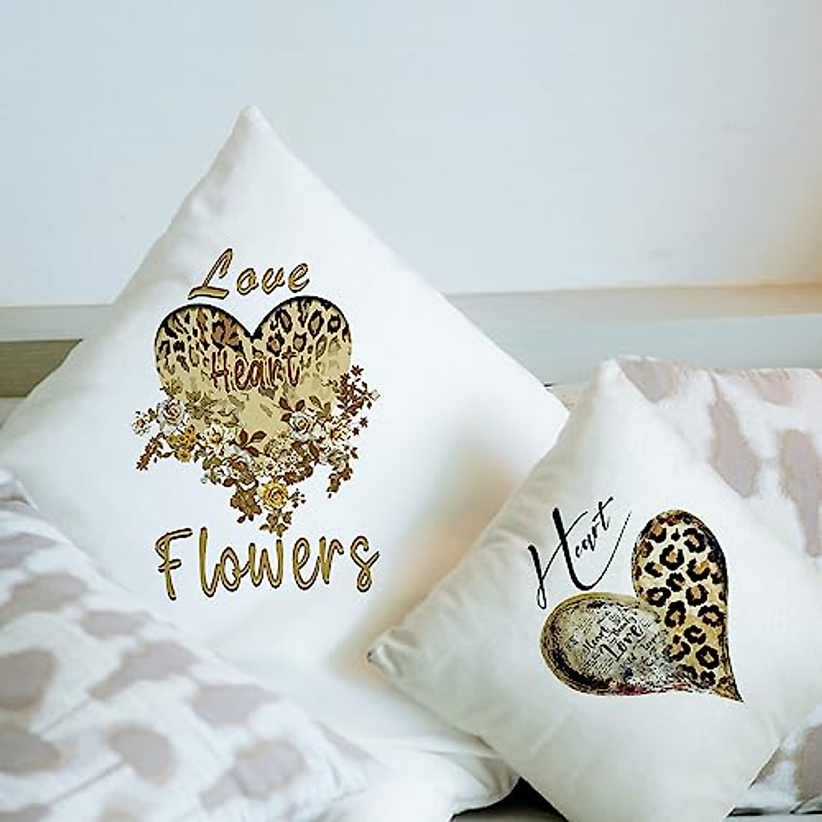 Leopard Iron On Transfers Patches Retro Heart Iron On Decals Love Patches for Clothes Rub On Transfer Stickers for Clothes T-Shirt Jacket Jeans Pants Handbag Washable DIY Decorations 6 Sheets