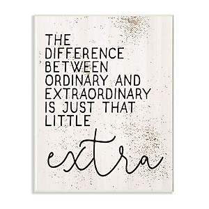 Stupell Industries Little Extra Inspirational Word Textured Design Wall Plaque, 10 x 15, Multi-Color