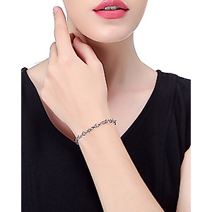 Jstyle Jewelry Women's Heart Charm Bracelets Stainless Steel Link Bracelet Birthday Gifts for Women Jewelry