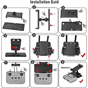 Lekufee Lightweight Aluminum Alloy Foldable Tablet Holder for DJI Mini 3 Pro/Mini 2 SE/2/Mini SE/Mini 1/Mavic 3/2/1/DJI Air 2S/2/Mavic Pro/Mavic Air/DJI Spark Remote Controller