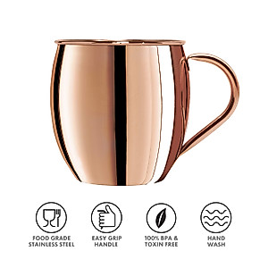 Oggi Jumbo Stainless Steel Moscow Mule Mug- 102oz Copper Plated Moscow Mule Cup, Cocktail Cart & Home Bar Accessories, Moscow Mule Mugs Make Great Gifts