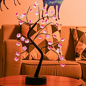 OTAVILEM Bonsai Tree Light, Tree Lamps for Living Room, Cute Night Light for House Decor, Good for Gifts, Home Decorations, Weddings, Christmas and More (Pink Cherry Blossom, 36 LED)
