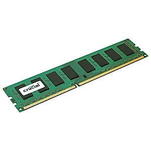 Crucial 8GB Single DDR3 1600 MT/s PC3-12800 CL11 Unbuffered UDIMM 240-Pin Desktop Memory CT102464BA160B