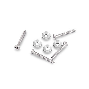 Metallor Guitar Neck Joint Bushings and Bolts Mounting Ferrules Metal with Mounting Screws for Electric Guitar or Bass Guitar 4Pcs Chrome