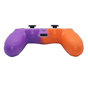 Water Transfer Printing Silicone Skin for PS4 RALAN, Silicone Skin Controller for PS4 Slim/PS4 Pro Controller (Black Pro Thumb Grip x 8,Cat + Skull Cap Cover Grip x 2)