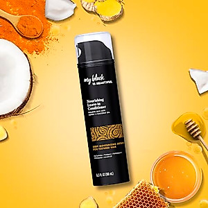 MY BLACK IS BEAUTIFUL Nourishing Leave-In Conditioning Cream, for Curly and Coily Hair with Coconut Oil, Honey, and Tumeric, 6.3 fl oz