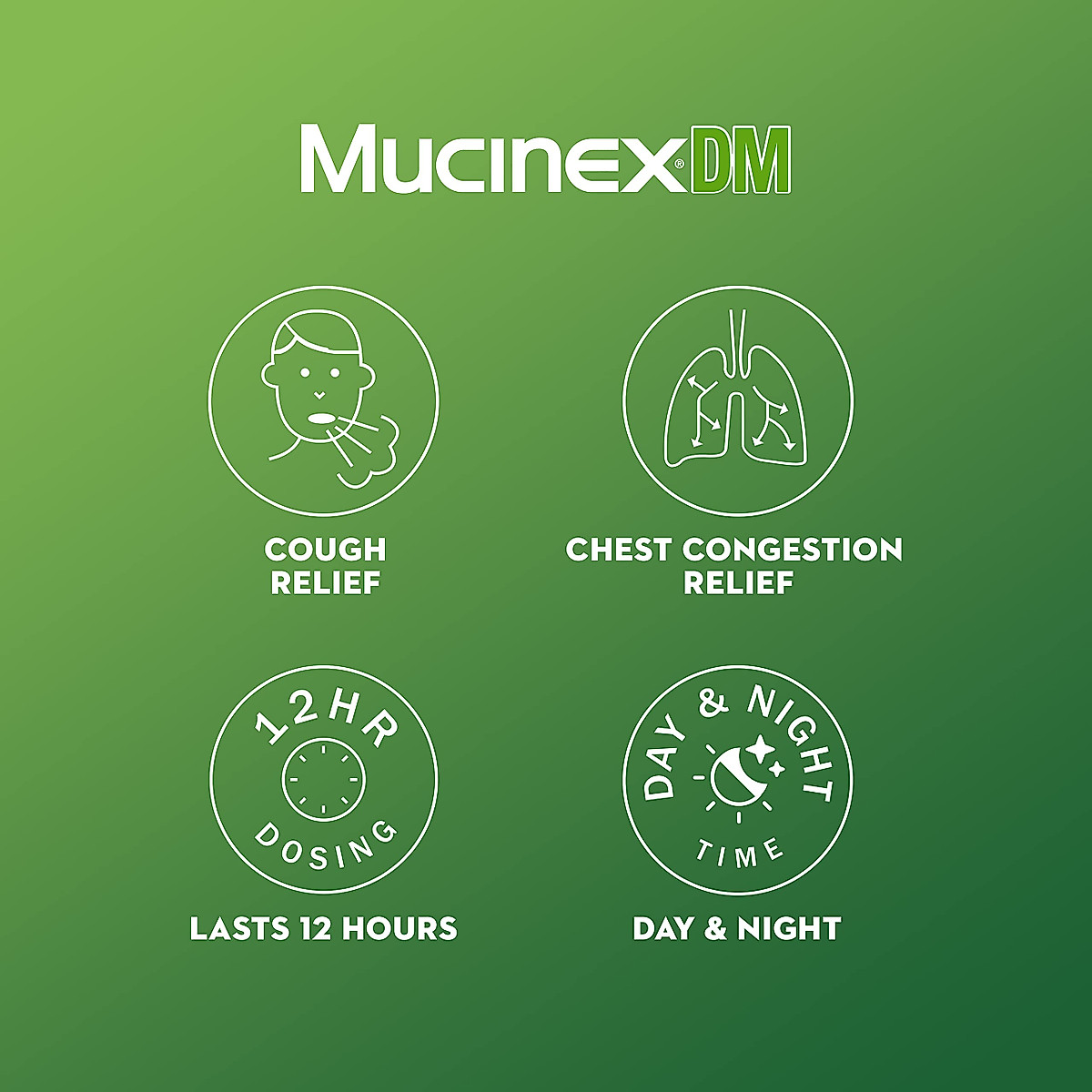 Cough Suppressant and Expectorant,Mucinex DM Maximum Strength 12 HourTablets 42ct, 1200 mg Guaifenesin,Relieves Chest Congestion,Quiets Wet and Dry Cough,#1Doctor Recommended OTC expectorant
