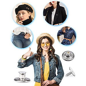 Jeans Button Replacement No Sew: YUANHANG 24 Sets Metal Buttons for Pants - Instant Adjustable Button - Tighten Waist Size by 1 Inch or Extend an Extra Inch - Contains A Removable Screwdriver