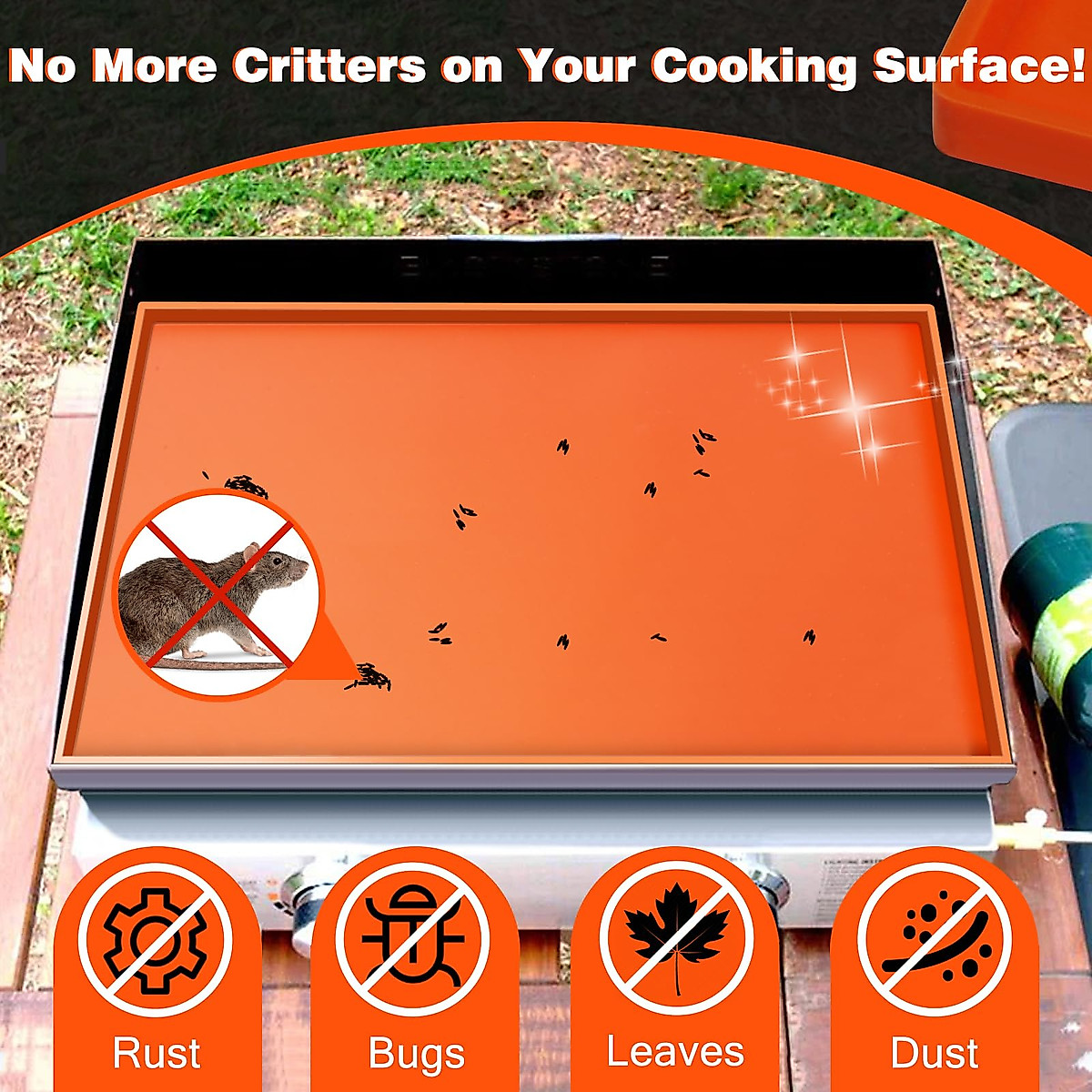 Parutta 28" Silicone Griddle Mat for Blackstone Grill, Heavy Duty Food Grade Grill Mat Come with 2-Pack Grease Cup Liners, Protective Cover Mat for Blackstone 28In Griddle(Not fit 28XL/Pro Size)