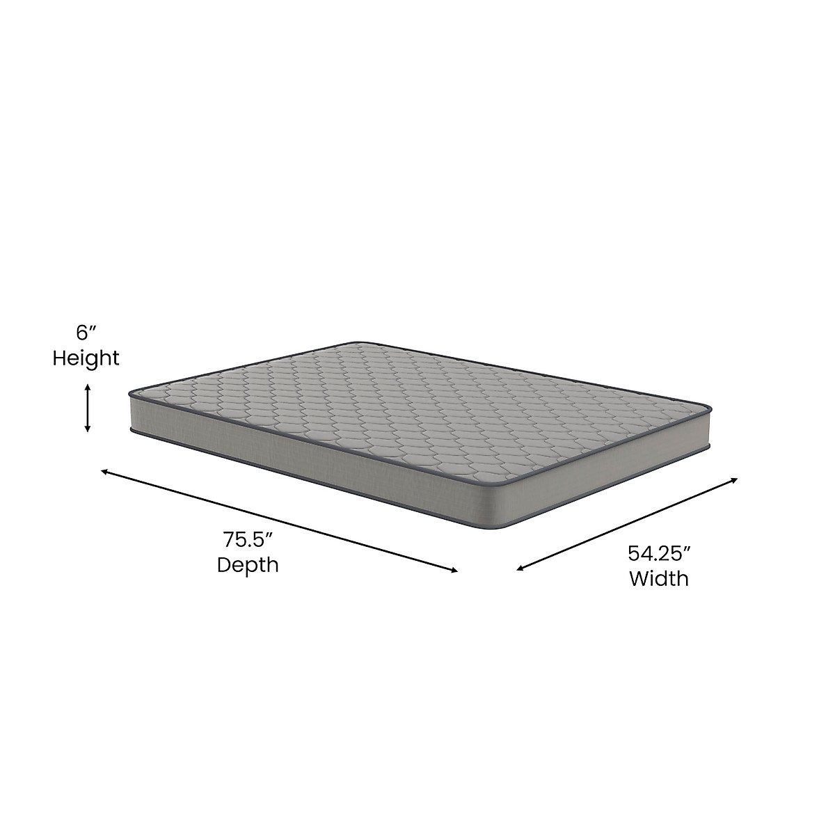 EMMA + OLIVER Astor Full Premium Mattress in a Box - 6" Hybrid Innerspring Mattress - CertiPUR-US Certified Foam - Medium Firm Support - Knit Fabric Top