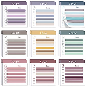 450 Sheets 9 Pads to Do List Sticky Notes, 2.8x4 in Lined Notepad Assorted Colors Adhesive Memo to Do List for Daily Planner Reminder Checklist Home Office Supplies