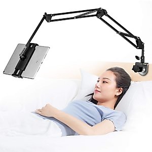 Tablet Stand Adjustable,Foldable Tablet Stand for Bed,Aluminum Universal Flexible Tablet Holder with 360 Degree Rotation Compatible with iPad/iPhoneX/iPad Pro/N-Switch,or Other 4.5~12.9 Inches Devices