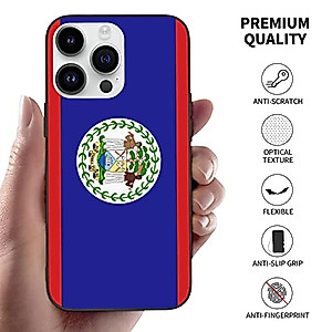 Flag of Belize iPhone 14 Pro Max Phone Case, You Can DIY On A Variety of Patterns White