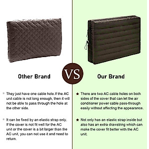 Indoor Air Conditioner Cover, AC Unit Covers for Inside, 28 x 20 x 3.5 inches(L x H x D)-Brown, with Free Drawstring