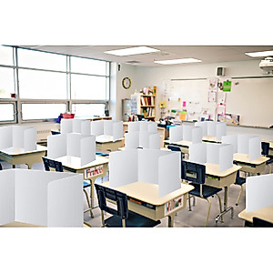 30 Pcs 14 × 17.5 × 14 Inch Privacy Folders for Student Plastic Sturdy and Waterproof Privacy Shields Test Desk Dividers with Classroom Privacy Boards for School Study Teacher Supplies
