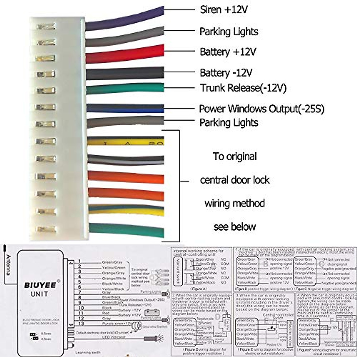 Remote Control Central Locking Kit MASO Car Door Lock with Contorl Box + 2 Replacement Remote Contorl