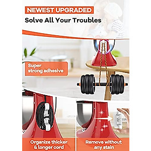 Cord Organizer for Small Kitchen Appliances: 10 Pack Upgraded Cord Wrapper Cord Holder with Reusable Cable Ties, Power Cord Keeper Stick on Mixer, Blender, Coffee Maker, Pressure Cooker and Air Fryer