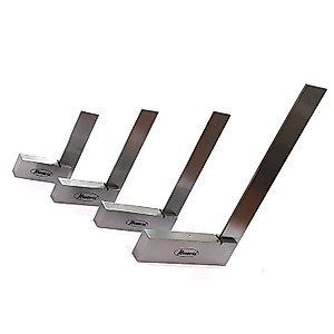 Assorts' Precision Machinist 2"/ 3"/ 4" & 6" Inches Steel Try Square DIY General Workshop Tools (Set of 4 Sizes) for Metal & Wood Workers-Supplied in a Plastic Box