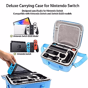 Zelda Breath of the Wild Carrying Case for Nintendo Switch/Switch OLED Model - Portable Deluxe Hard Shell Travel Case Messenger Bag for Switch Console, Pro Controller & Accessories