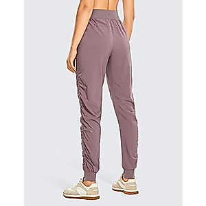 CRZ YOGA Women's Lightweight Workout Joggers 27.5" Ruched - Casual Outdoor Running Athletic Track Hiking Travel Pants (Ruched) Mauve X-Small