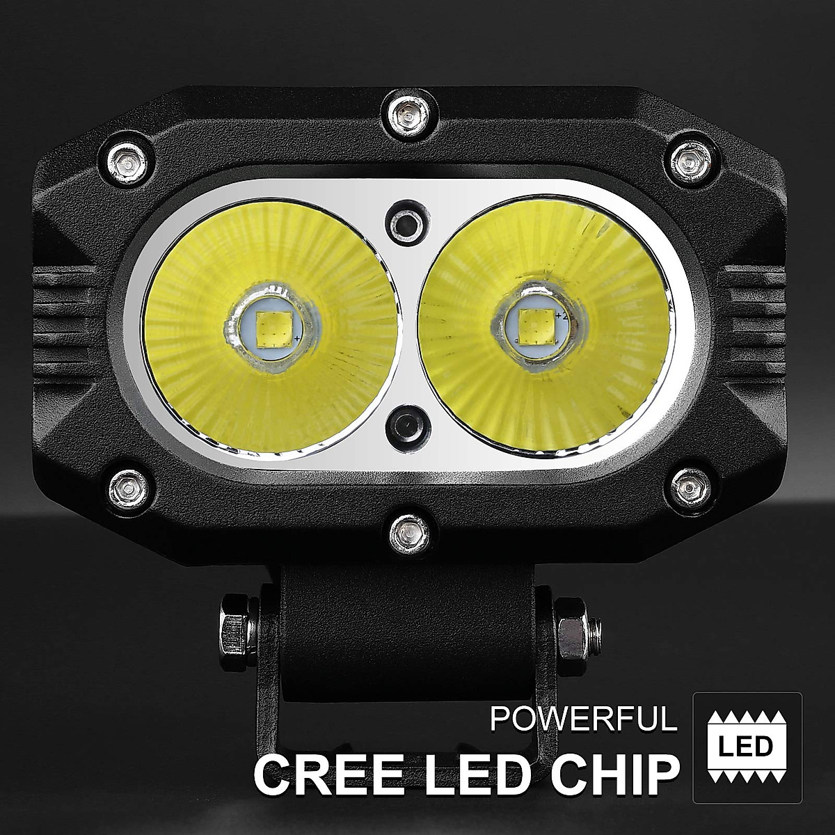 Rigidhorse 4 Inch Led Pod Lights 80W 8000LM 6500K Spot Fog Lights Xenon IP67 Waterproof White Super Bright Driving Light For Truck Boat Tractor ATV UTV 4X4, Pack Of 2