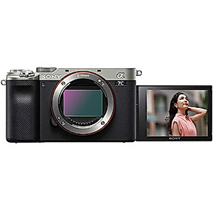 Sony a7C Mirrorless Full Frame Camera Body Silver ILCE-7C/S Bundle with Tamron 70-300mm F4.5-6.3 Di III RXD Lens A047 + Deco Gear Bag + Extra Battery &Dual Charger+ 64GB Card+ Tripod &Kit Accessories