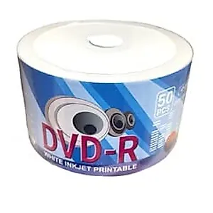 DVD-R 16x 4.7GB White Inkjet Hub Printable 50 Pieces by LSK Media | Blank DVDs for Burning Video | DVD Discs Blank | Recordable DVDs