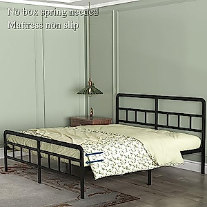 Richwanone 14 inch California King Bed Frames with Headboard and Footboard, Heavy Duty Metal Platform with Steel Slat Support, No Box Spring Needed, Easy Assembly, Black