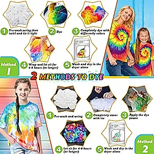 Tie Dye Kit, Tie Dye kit for Kids, 18 Bottles 36 Packets Dye, One-Step Fabric Dye Art Party Set, DIY Gift, Textile, T-Shirt, Canvas for Adults, Women, Men, Artist, Kids(18 Colors)