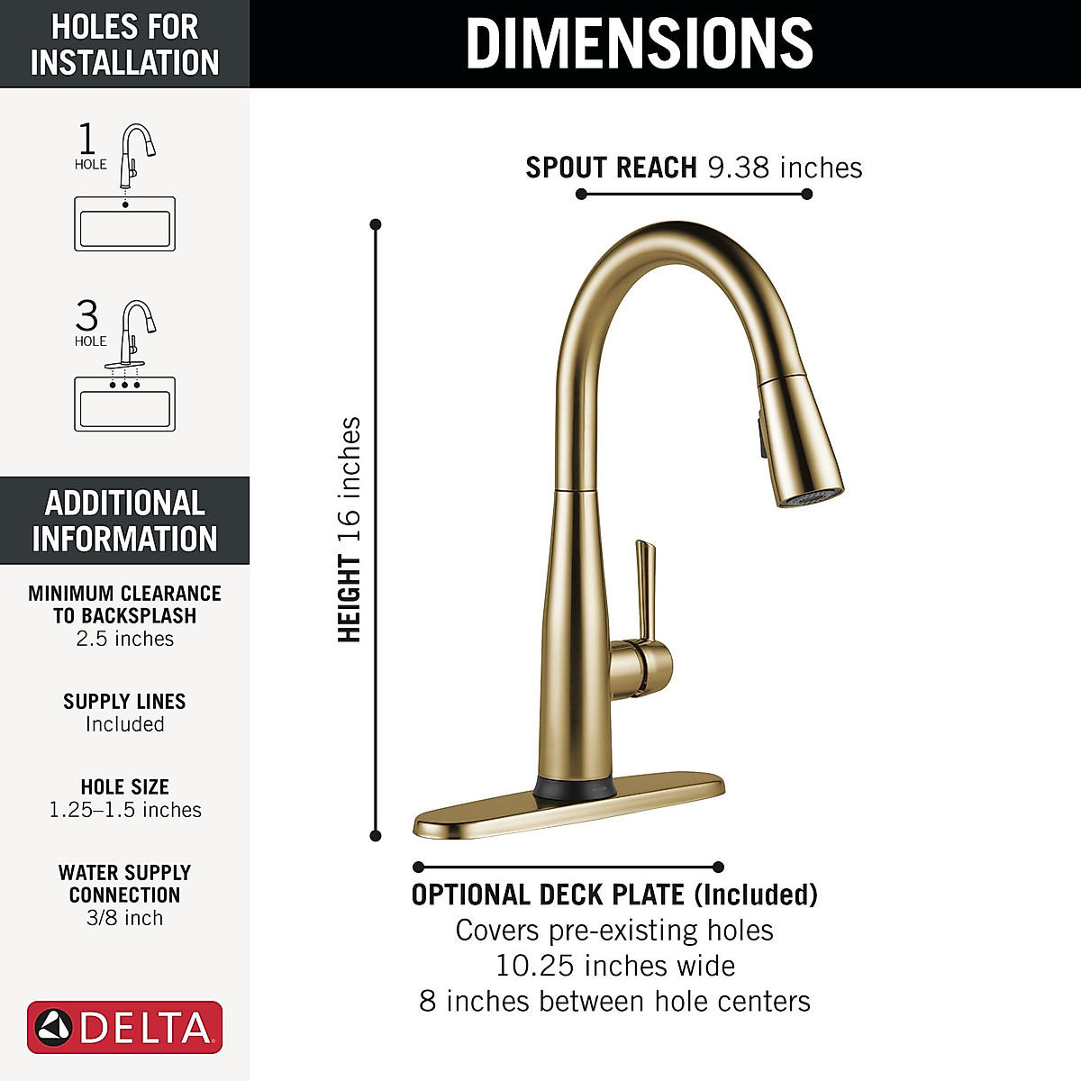 Delta Faucet Essa Touch Kitchen Faucet, Gold Kitchen Faucets with Pull Down Sprayer, Kitchen Sink Faucet, Touch Faucet for Kitchen Sink, Delta Touch2O Technology, Champagne Bronze 9113T-CZ-DST
