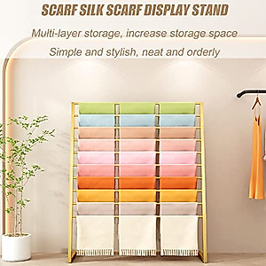 Freestanding Clothing Organizer Scarf Rack, Commercial Garment Rack Pants Hanger Shawl Organizer, Space-Saving Metal Pipe Shelf Retail Display Stands, Flower Wrapping Paper Holder Tie Belt Rack