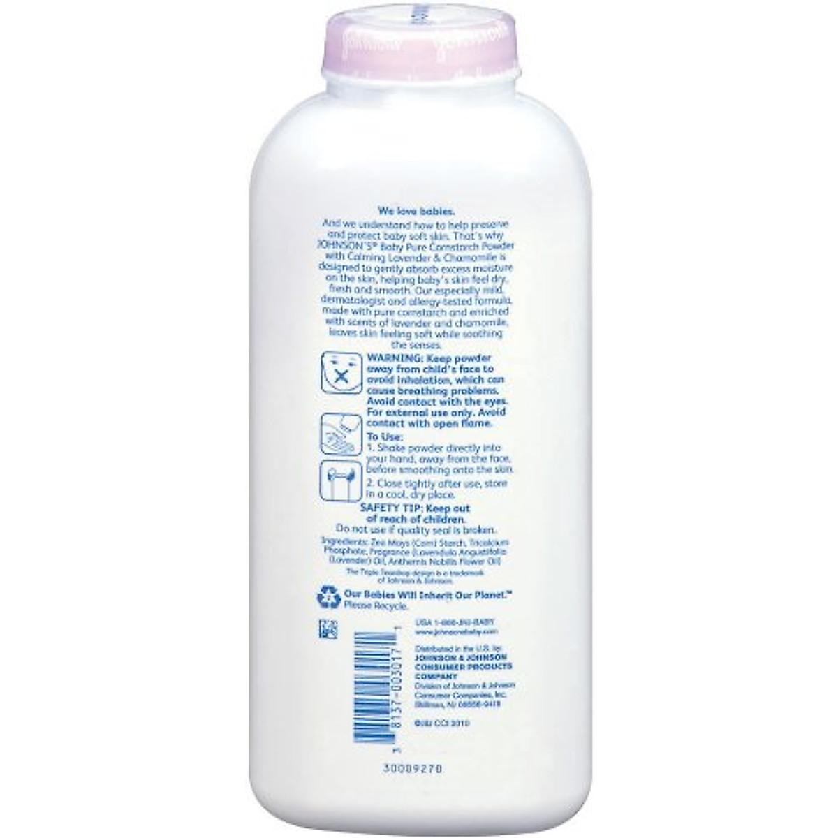 Johnson's Baby Naturally Derived Cornstarch Baby Powder with Aloe and Vitamin E for Delicate Skin, Hypoallergenic and Free of Parabens, Phthalates, and Dyes for Gentle Baby Skin Care, 1.5 oz