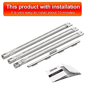 Coisien 18" Grill Burner for Weber Spirit 300 Series, Spirit E310 E320 S310 S320 E330 S330 SP330 with Up-Front Control Grills, 304 Stainless Steel Burner Tubes Replacement Parts for Weber 69787