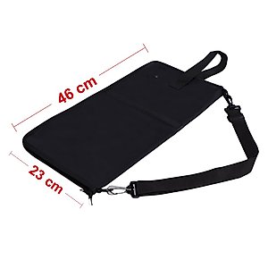 Rayzm Drum Stick Bag with an External Pocket, Standard Nylon Stick Bag with a Carry Handle and Floor Tom Hooks, Inside 4 Slots Holds up to 12 Pairs of Drumsticks,Water Resistant Nylon