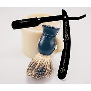 Ruvanti Straight Edge Razor for Professional Barbers, Best for Salon and Home Use - for Men's Shave (Black)