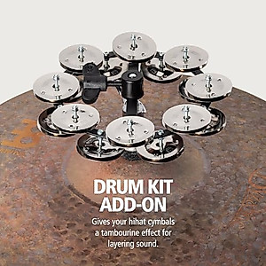 Meinl Percussion HTHH2BK Headliner Series Hi-Hat Tambourine With Double Row Steel Jingles 5-Inch - Black