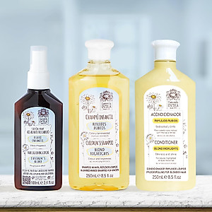 Camomila Intea Kids 3-In-1 Hair Lightener Kit - Blonder Lightening Set with Chamomile Extract - Lotion, Shampoo and Conditioner