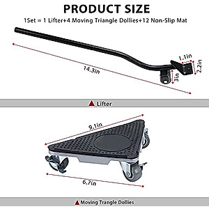 Insdawn Furniture Sliders Moving Dolly 3 Wheels Heavy Duty Furniture Movers Easy Furniture Lifter Mover Tool Set 4 Pack for Heavy Object 800LBs Load Capacity