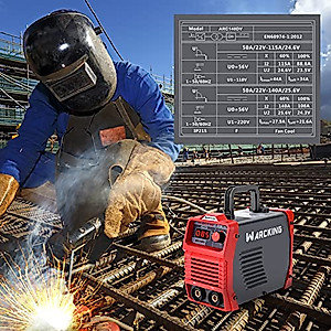 WARCKING 140A Digital Stick Welder, 110/220V Dual Voltage IGBT Inverter ARC Welding Machine, Mini Portable MMA Welder Machine with Hot Start and Anti-Stick