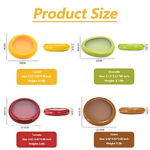 jaxiria 4Pack Fruit Vegetable Storage Holder Set - Avocado Onion Saver Box - Silicone Storage Containers for Fridge Keep Fresh