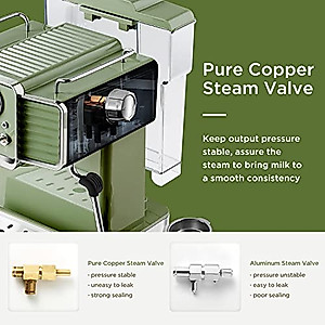 Neretva 15 Bar Espresso Machine with Milk Frother, 1350W, 54 Oz Water Tank - For Home Barista