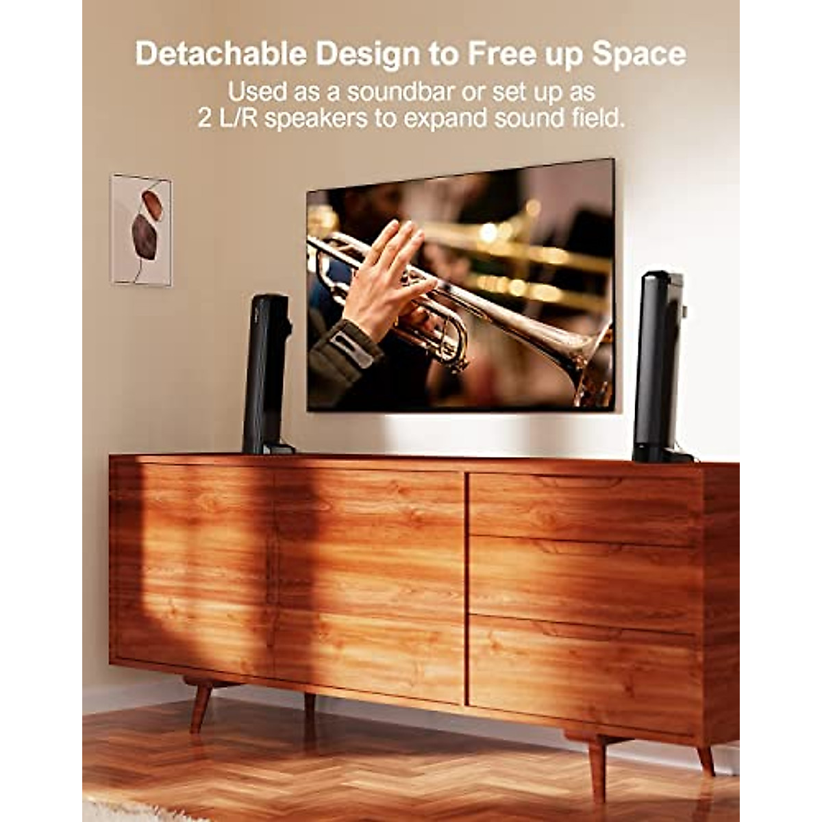 ULTIMEA 2.2ch Sound Bars for TV, 2-in-1 Separable TV Soundbar, 2 TV Speakers Sound Bar for Surround System, 32Inch PC Sound Bar Bluetooth 5.0/Optical/Aux/USB/HDMI Home Theater Soundbar, Wall Mountable