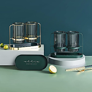 Chopsticks Drain Holder, Light Luxury Chopstick Holder, European-Style Household Drain Chopstick Holder, Kitchen Tableware Cutlery Storage Rack, Double Chopstick Storage Cage