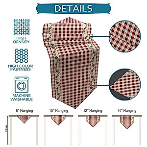 Table Runner Dresser Scarves Burgundy Red Buffalo Plaid Vintage Star Berry Vine Cotton Linen Burlap Table Cover American Country Style Table Runners for Family Kitchen Dining Holiday Party 13x48In